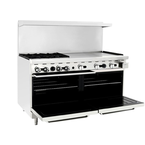 60" Gas Range With 36″ Griddle & Four Open Burners AGR-36GL | Rodway Supply